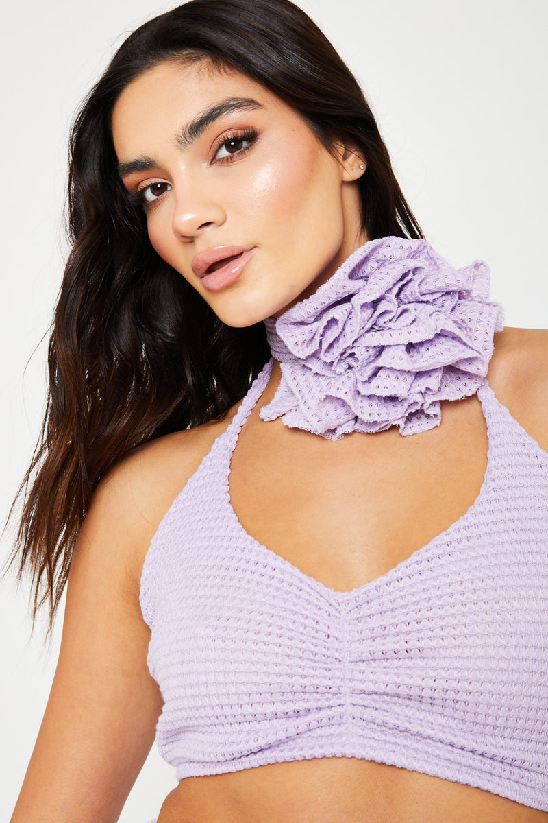 Ella Lilac Halter Top / PRE ORDER – By Esme Rose